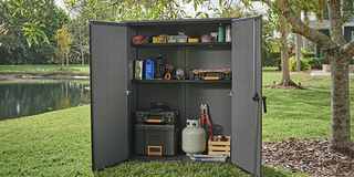 Cortina Alto Graphite Small Storage Shed - 4.6x2.4 Shed - Keter US