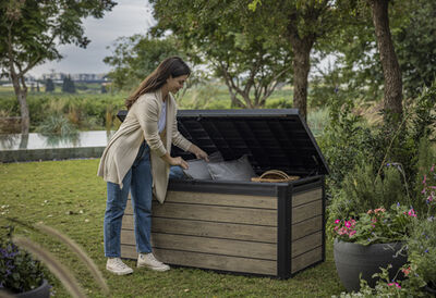 Keter Signature 570L Storage Box - Ashwood Brown - Keter UK