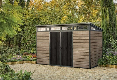 Signature Ashwood Brown Large Storage Shed - 11x7 Shed - Keter US