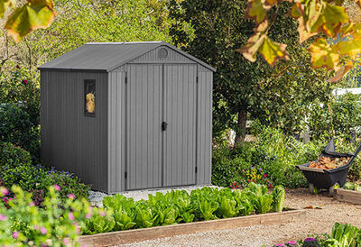 Darwin Graphite Large Storage Shed - 6x8 Shed - Keter US