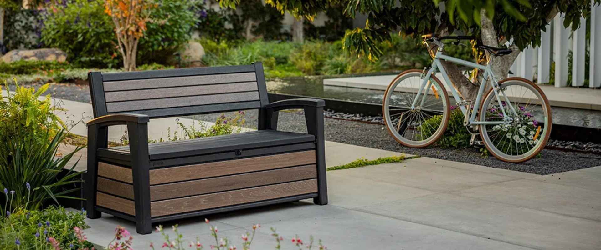 Weather-Resistant Resin Storage Benches - Keter US
